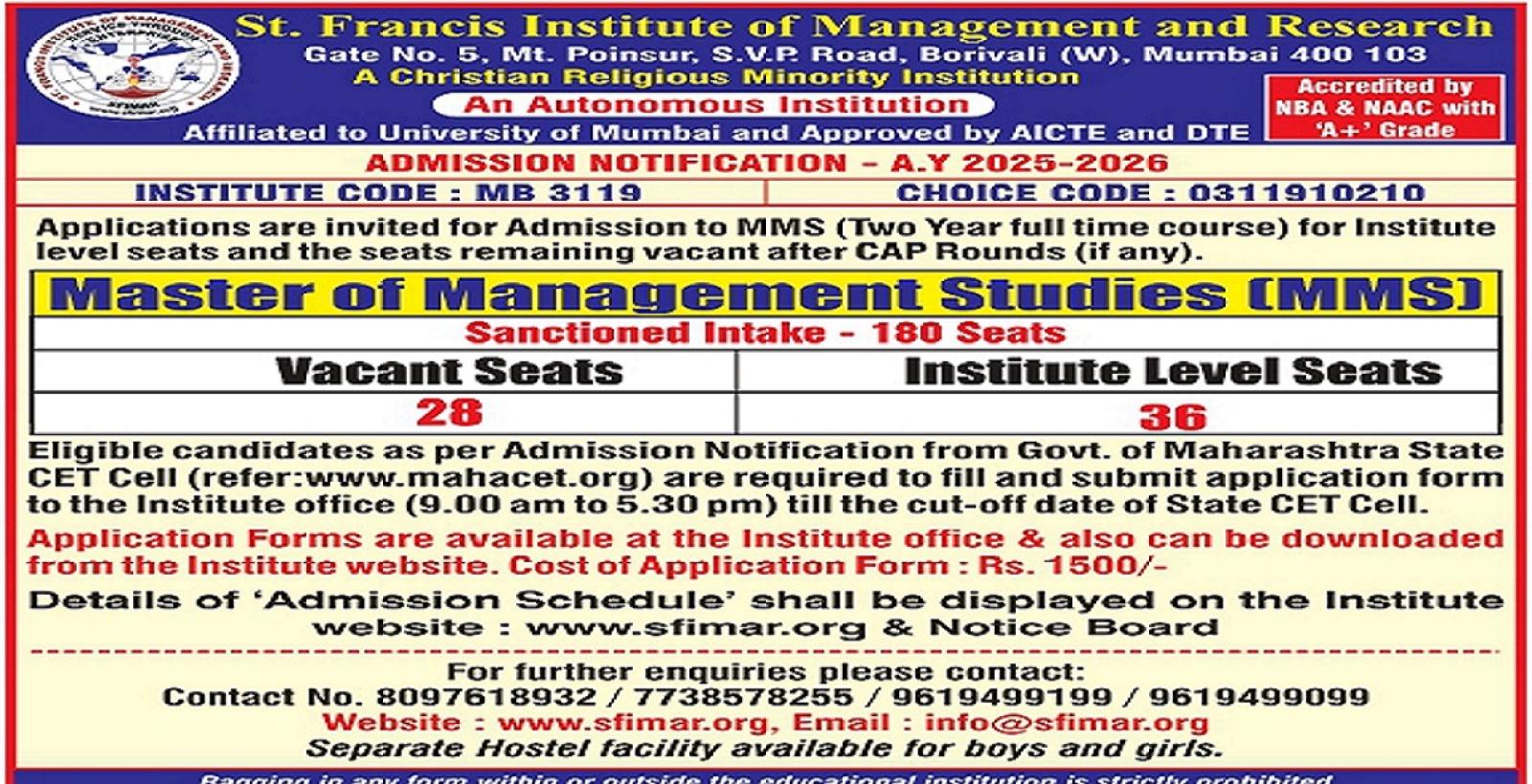 St. Francis Institute Of Management And Research